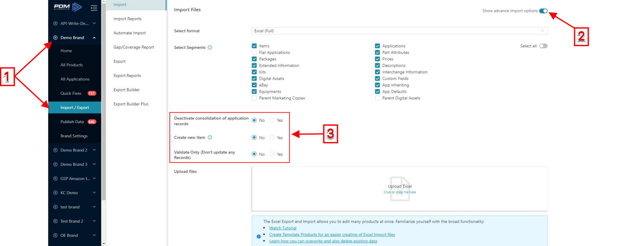 Advanced Import Options