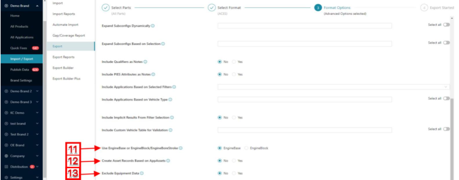 Advanced Export Options